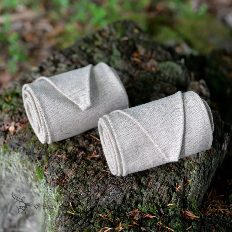 Leg wraps for Viking - beige herring bone wool